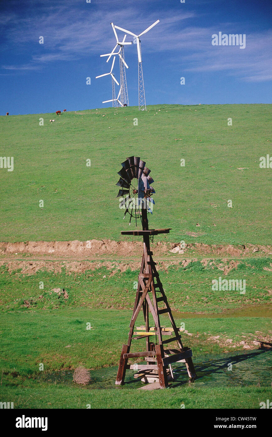 Old and new windmills Stock Photo - Alamy