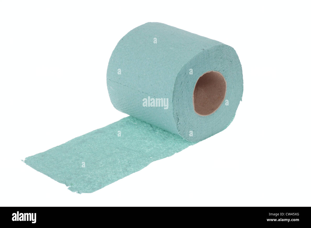 Green toilet paper, photo on the white background Stock Photo - Alamy