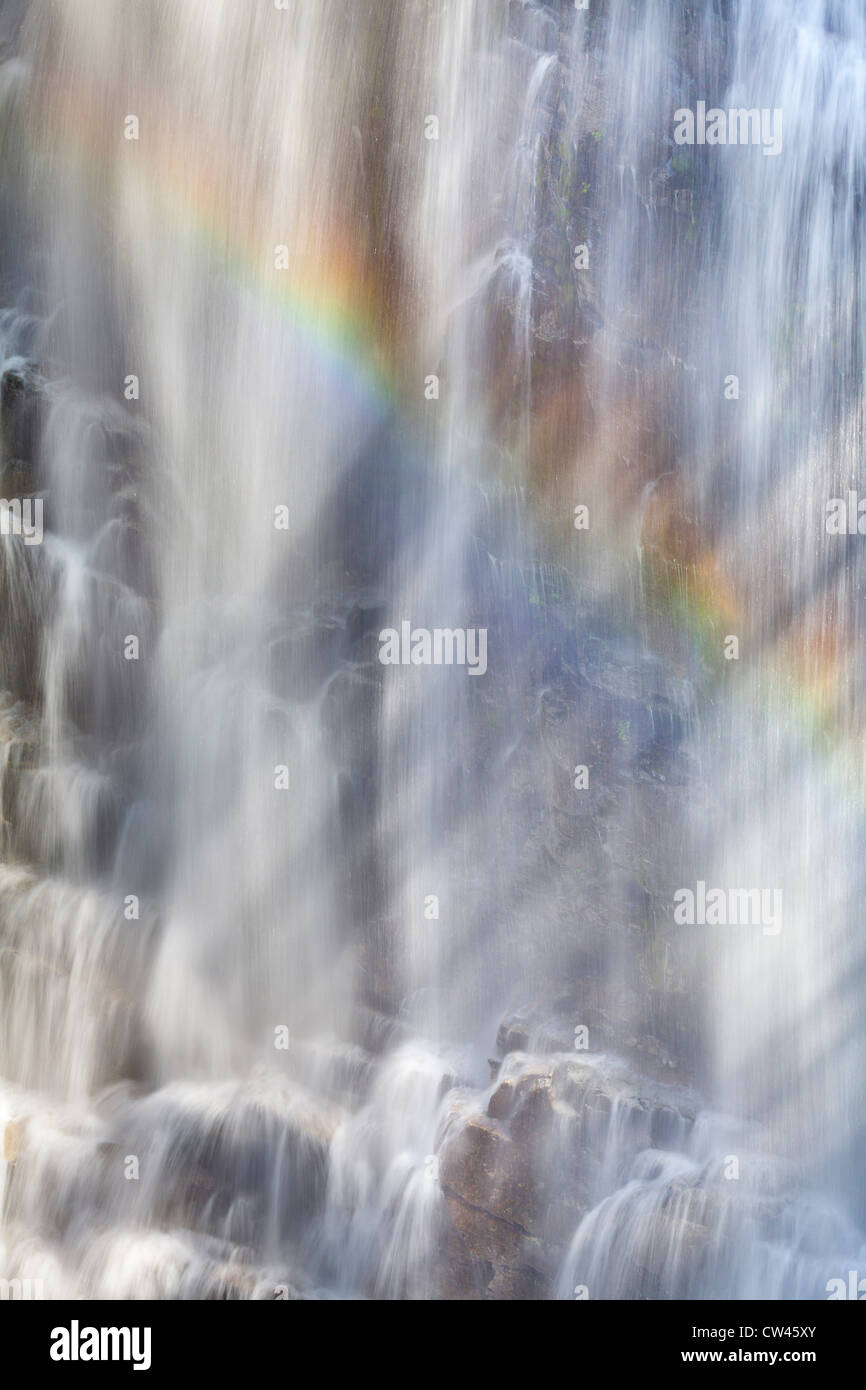 USA, Washington State, Stehekin, Agnes Gorge Trail, Waterfall with ...