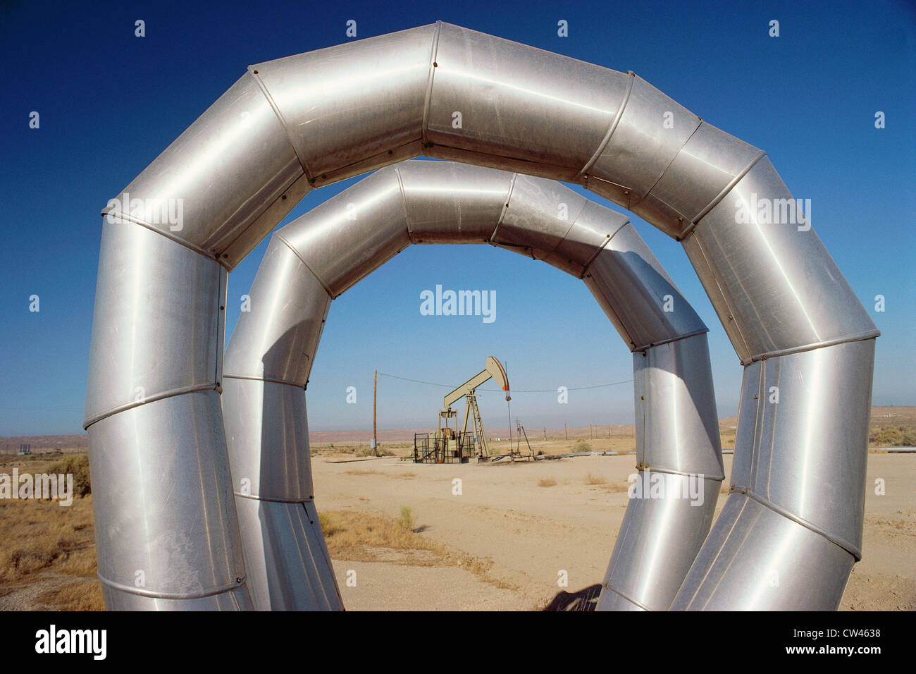 Detail of piping at oil field Stock Photo - Alamy