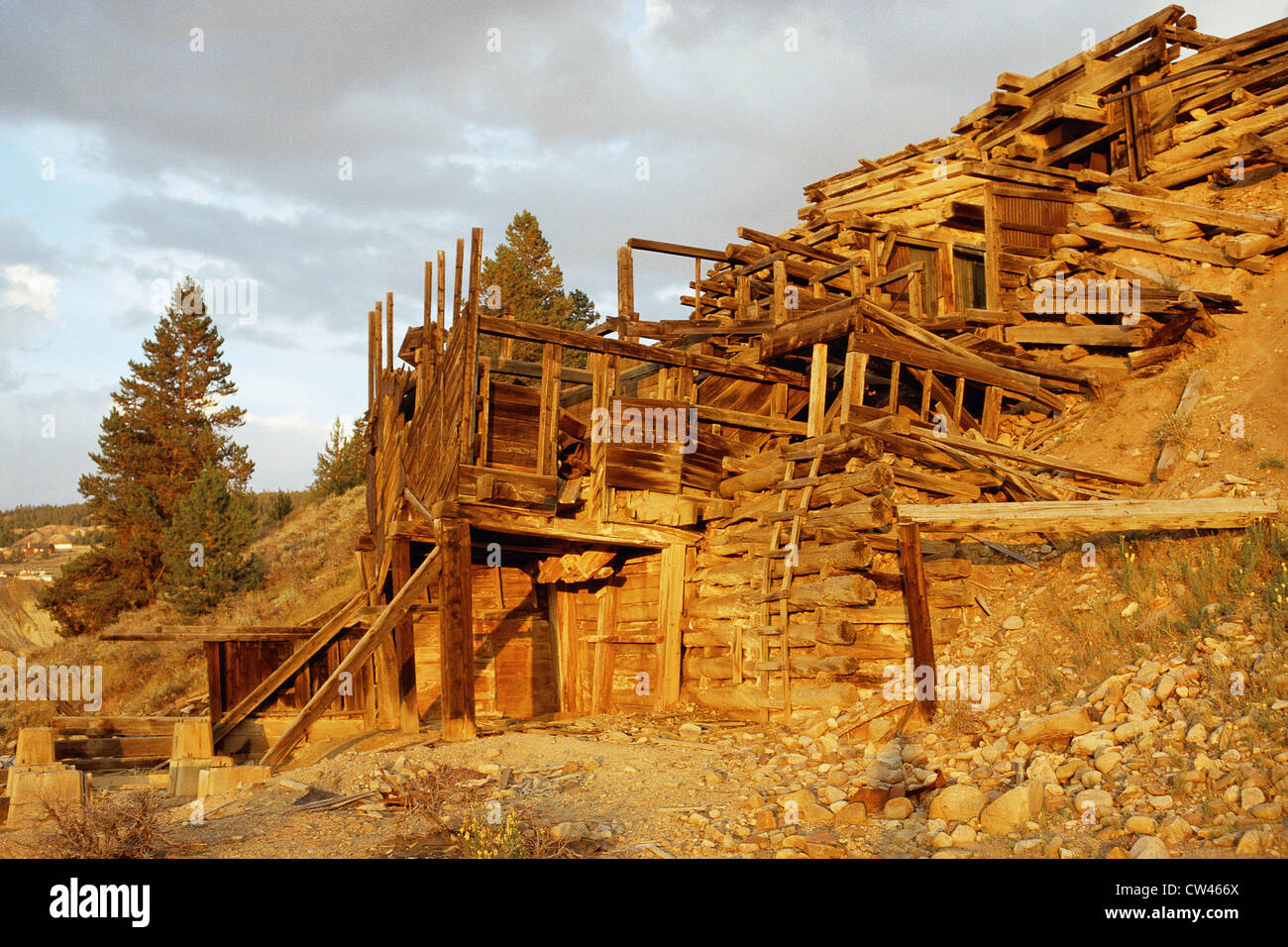 Exterior of mining shaft Stock Photo - Alamy