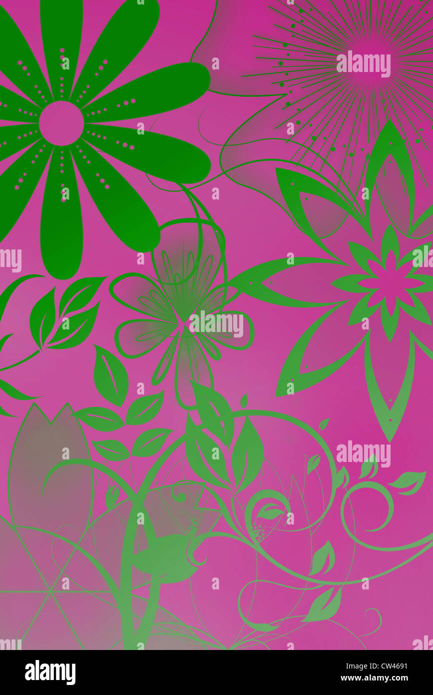 Beautiful illustrated flower background design with gradient Stock ...