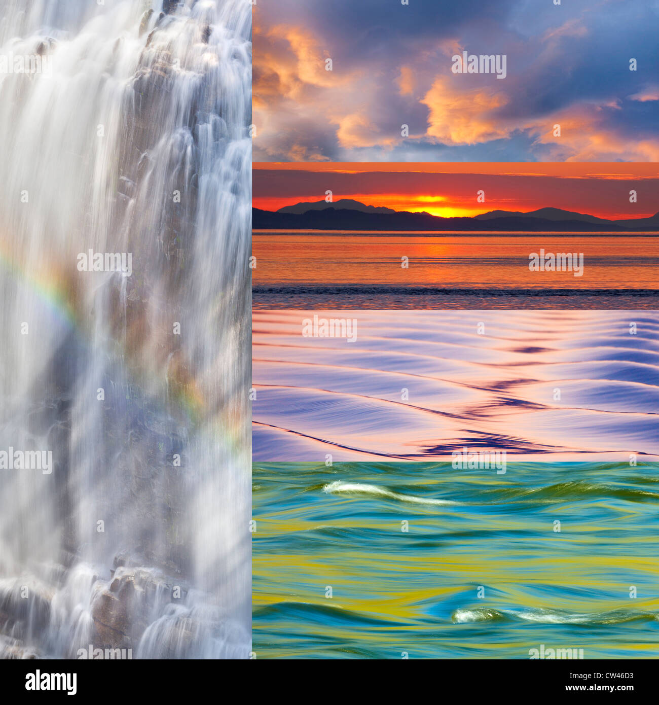 Collage waterfall nature water hi-res stock photography and images - Alamy