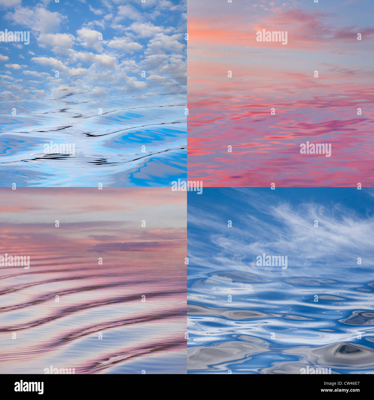 Collage of Water and Sky Images Stock Photo - Alamy