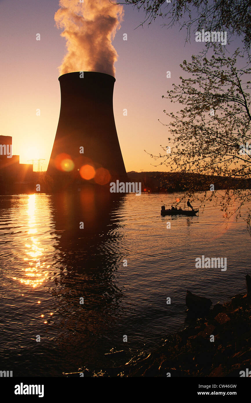 Nuclear reactor at sunset Stock Photo - Alamy