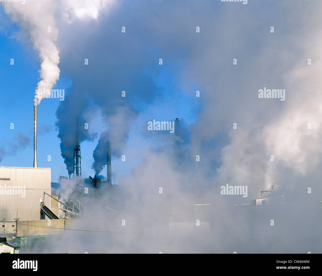 Smoke emerging from paper plant Stock Photo - Alamy
