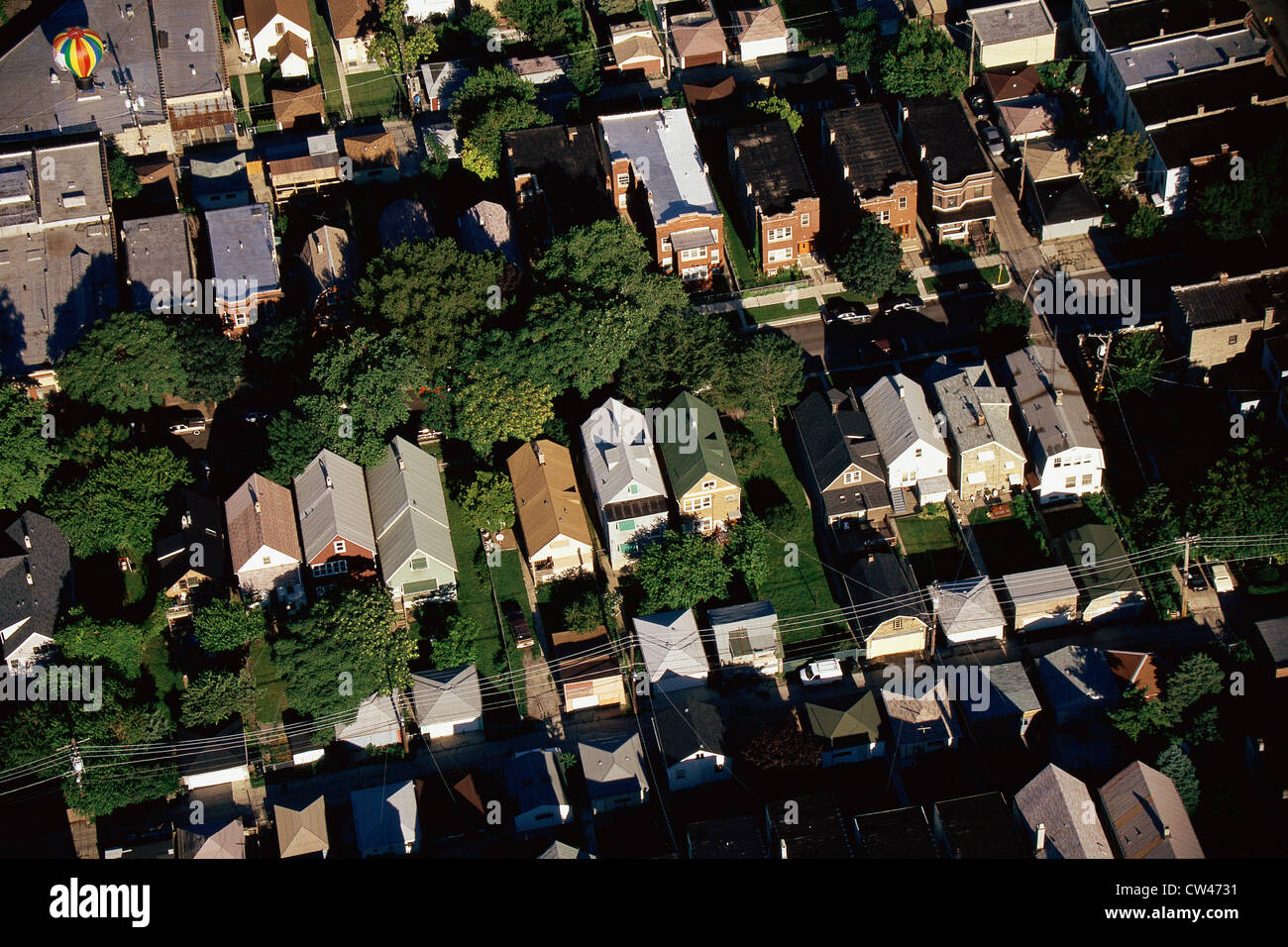 Aerial view of Chicago suburbs Stock Photo - Alamy
