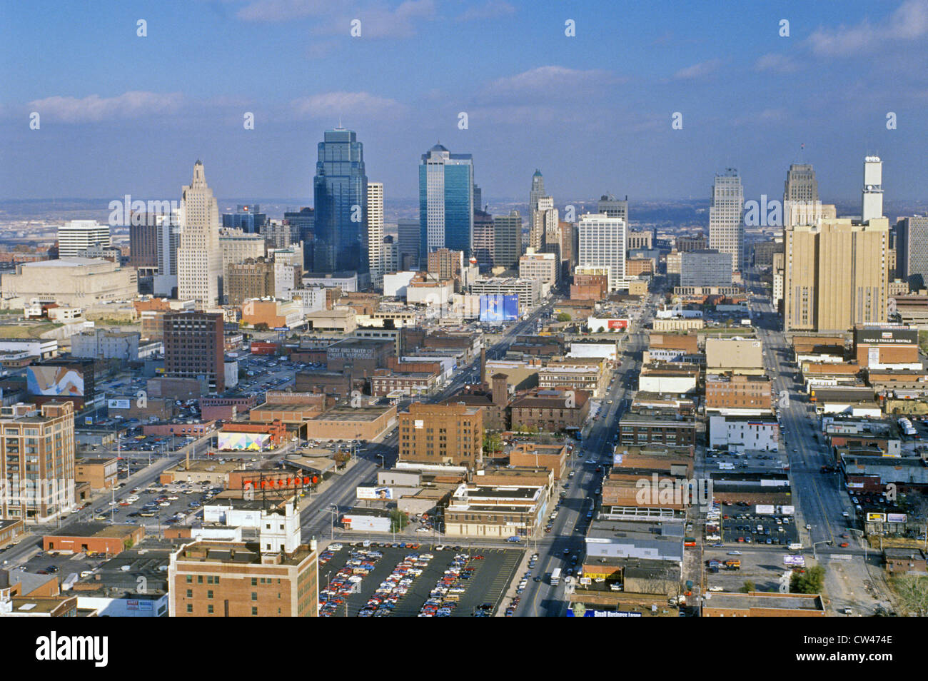 Aerial of Kansas City skyline, MO Stock Photo - Alamy