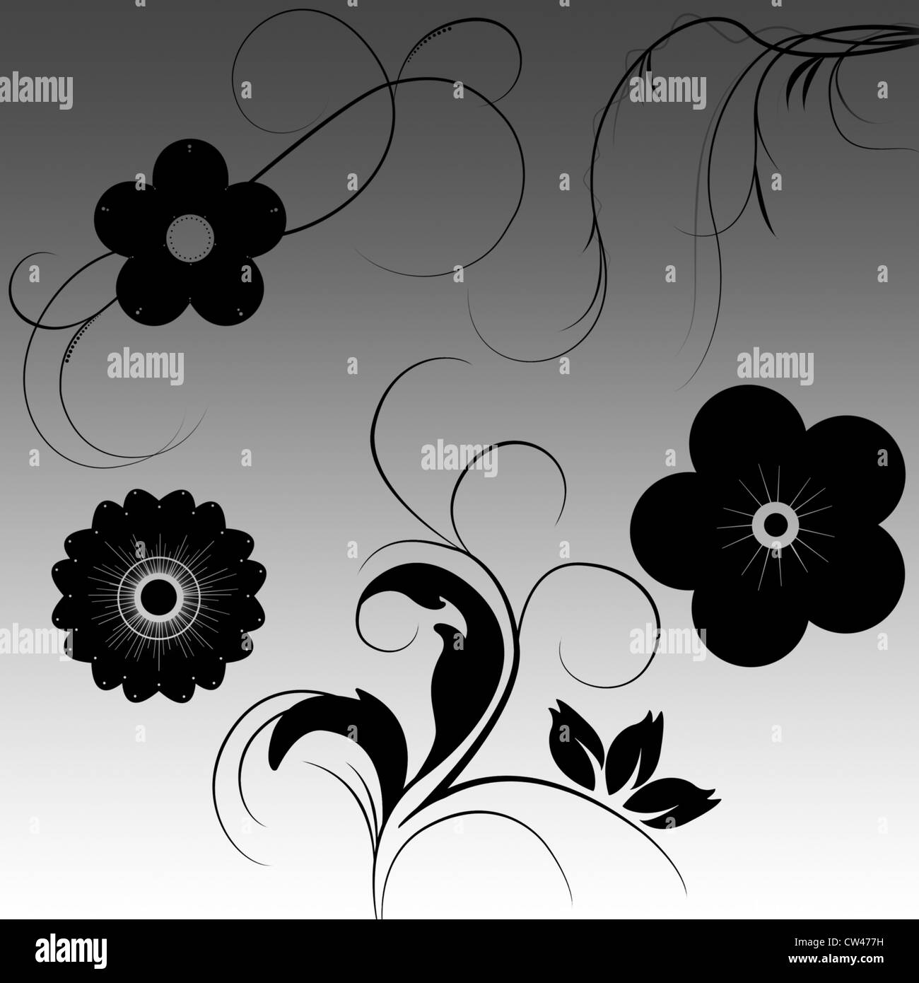 Beautiful illustrated flower background design with gradient Stock ...
