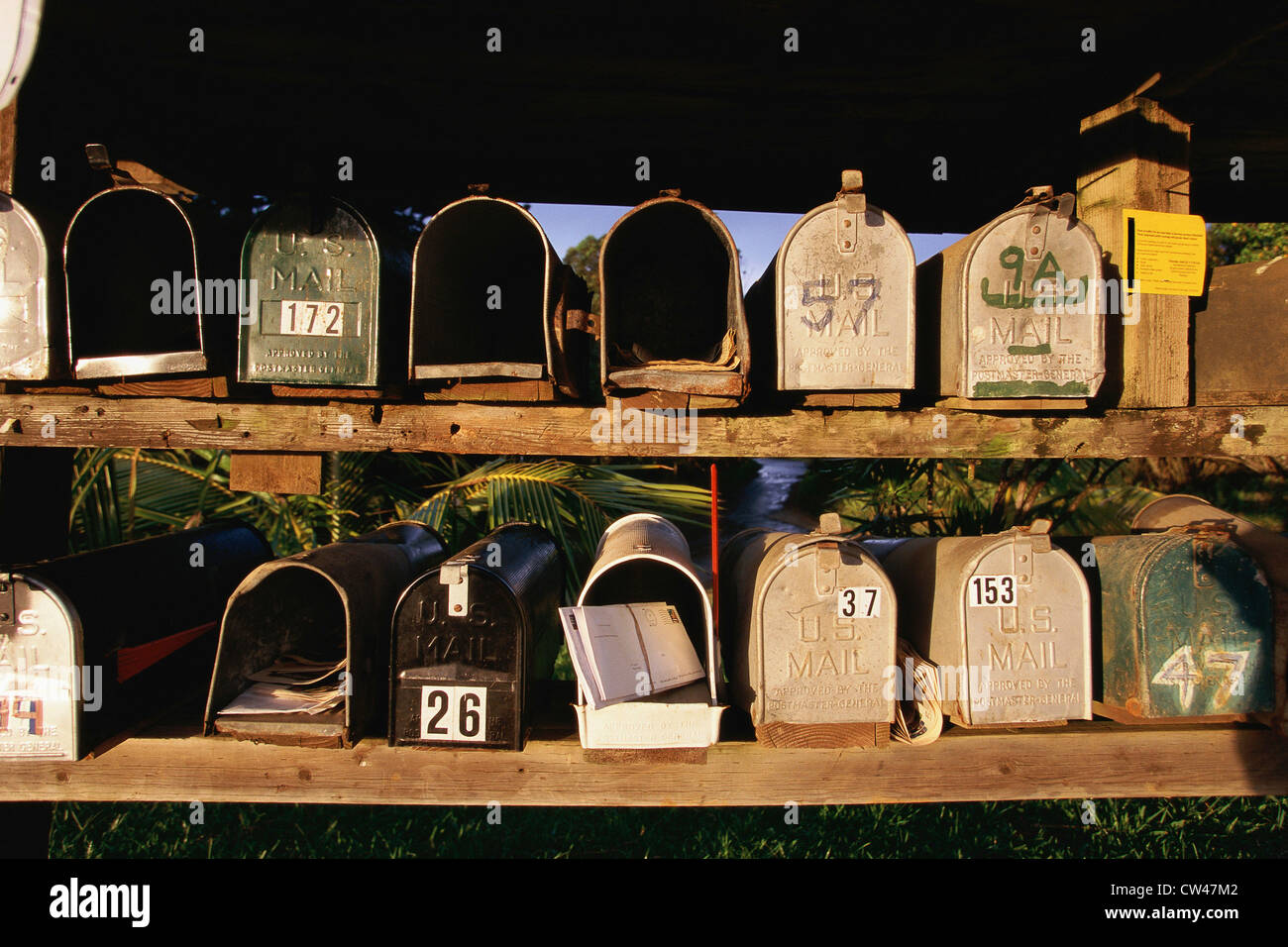 Rows of mailboxes Stock Photo - Alamy
