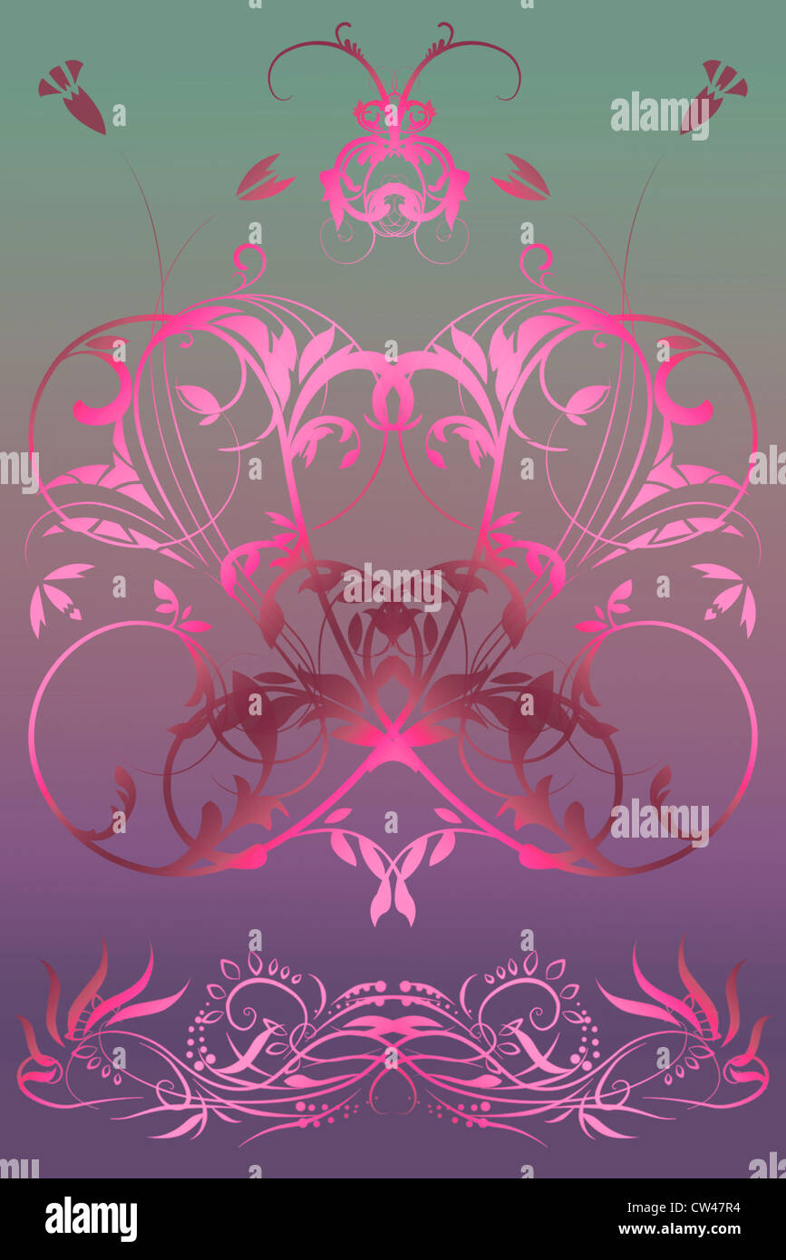 Beautiful illustrated flower background design with gradient Stock ...