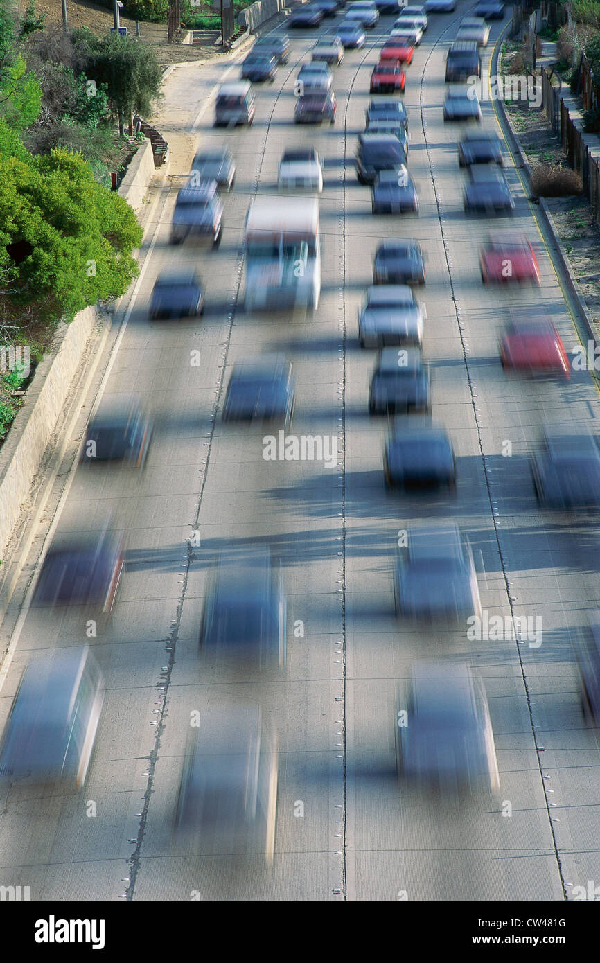 Heavy traffic on freeway Stock Photo - Alamy