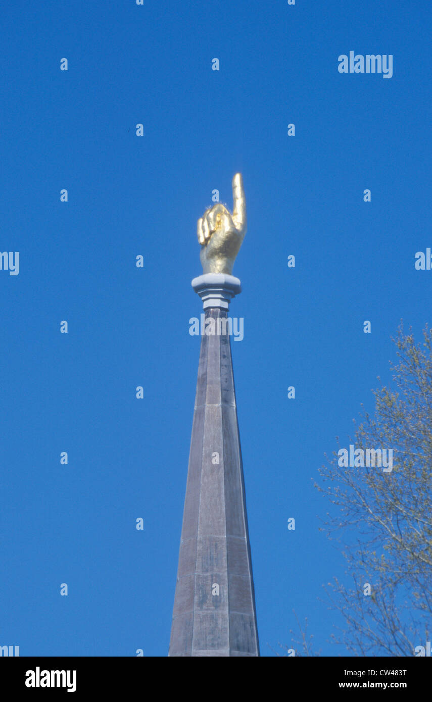 Church steeple from 1859 First Presbyterian Church showing finger ...