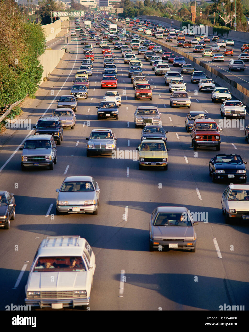 Heavy traffic on freeway Stock Photo - Alamy