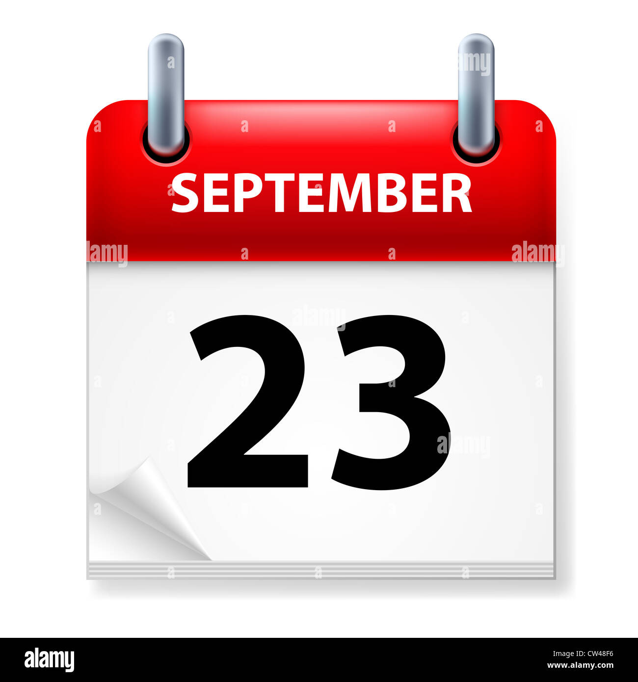 Twenty-third September in Calendar icon on white background Stock Photo ...