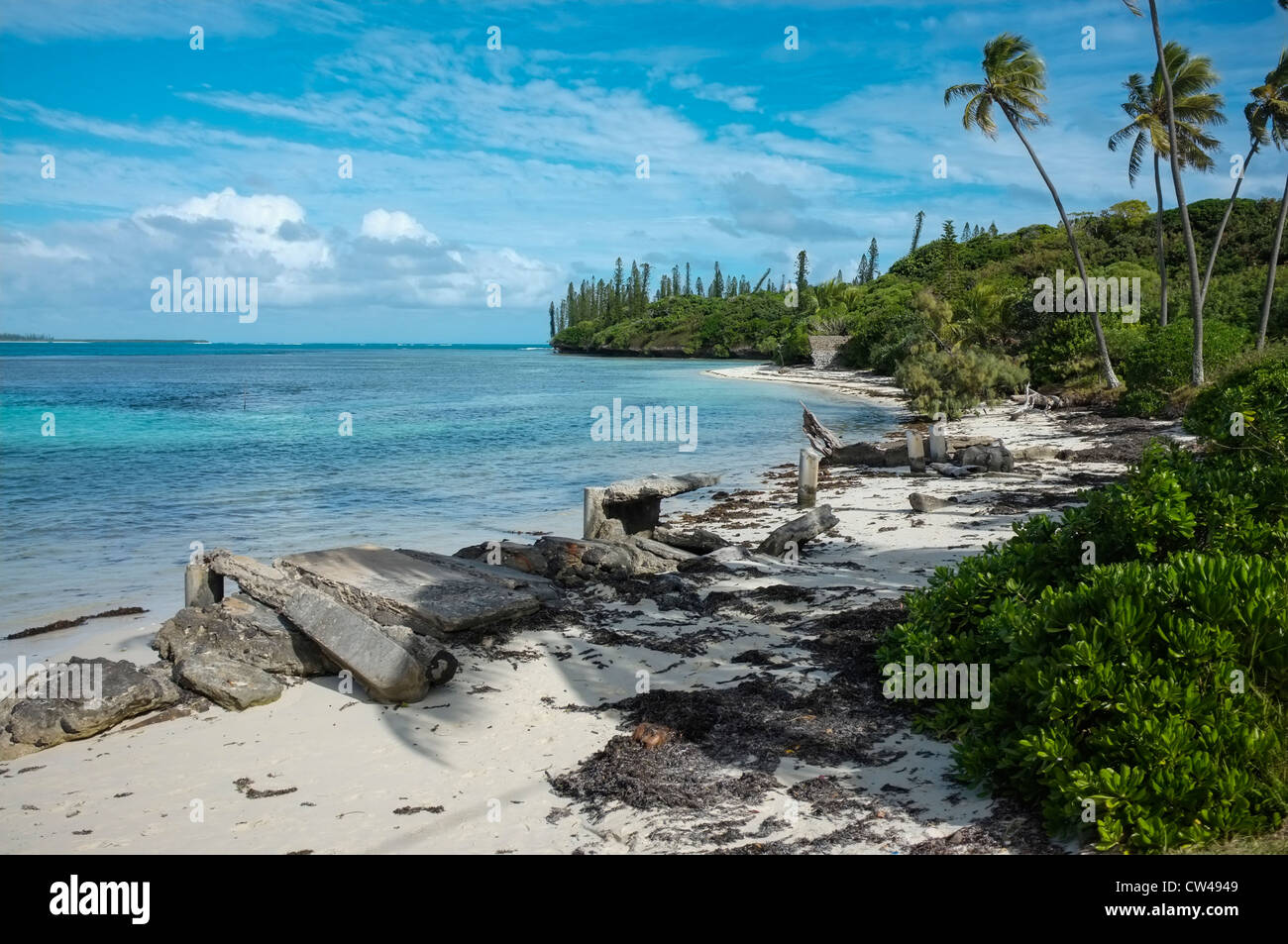 The Beach at Kanumera Bay, Isle of Pines, New Caledonia, South Pacific ...
