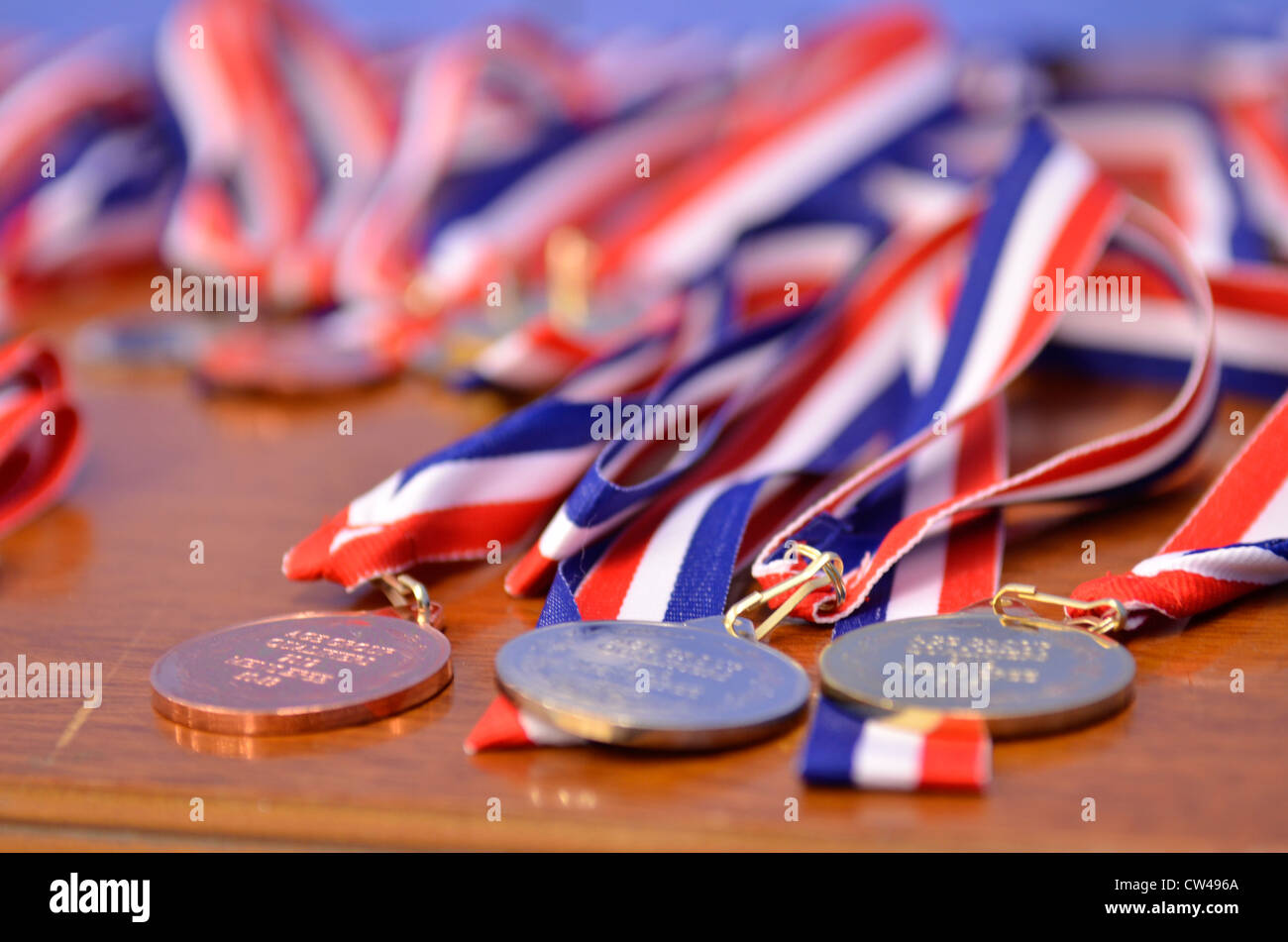 Medals gold silver bronze hi-res stock photography and images - Alamy
