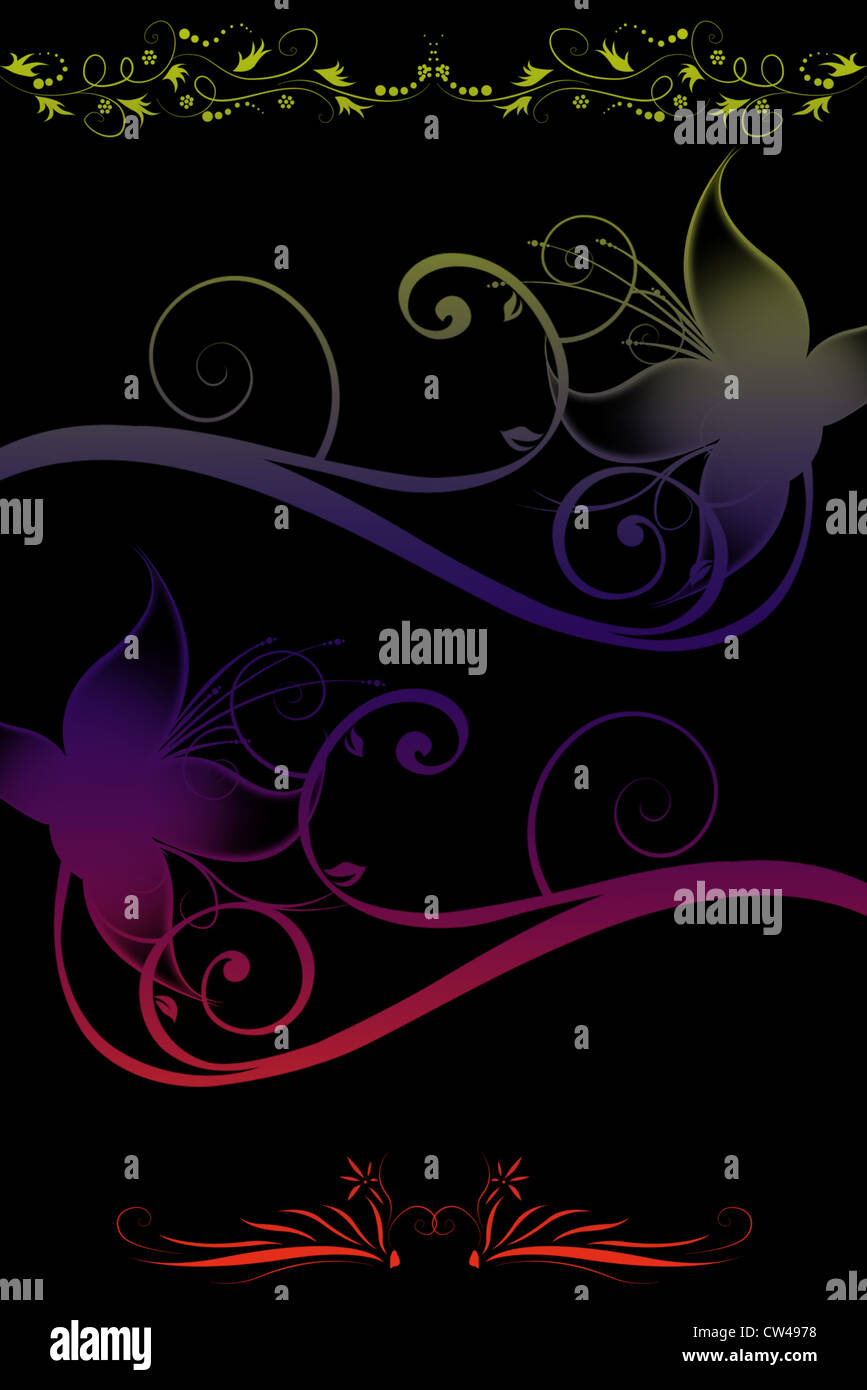 Beautiful illustrated flower background design with gradient Stock ...