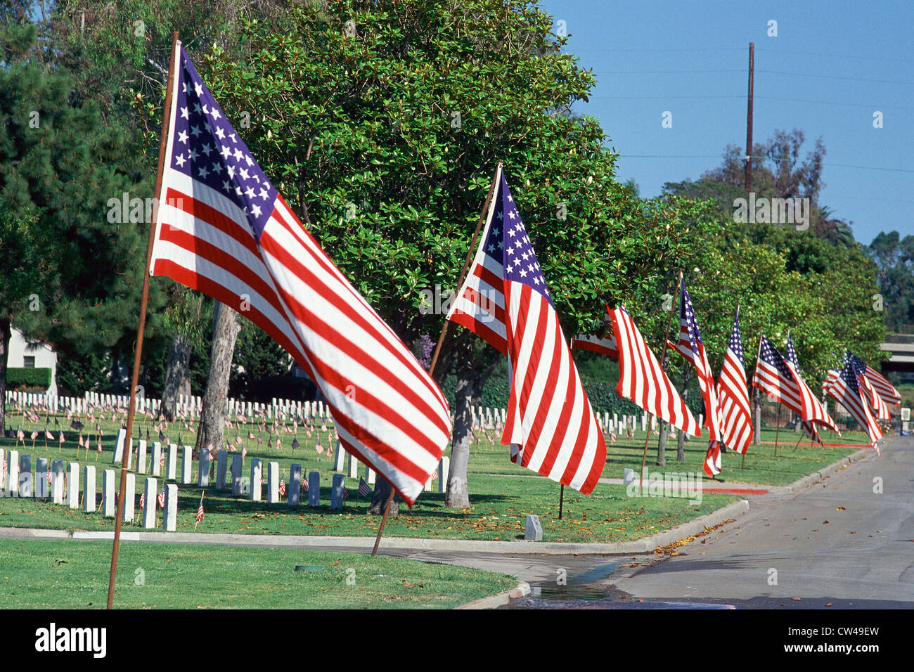 Flags in cemetery hi-res stock photography and images - Alamy