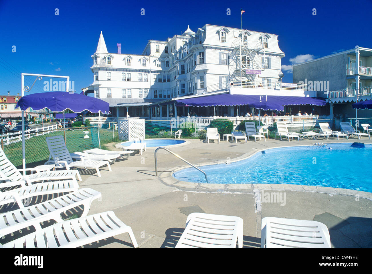 Resort and pool in Cape May, NJ Stock Photo - Alamy