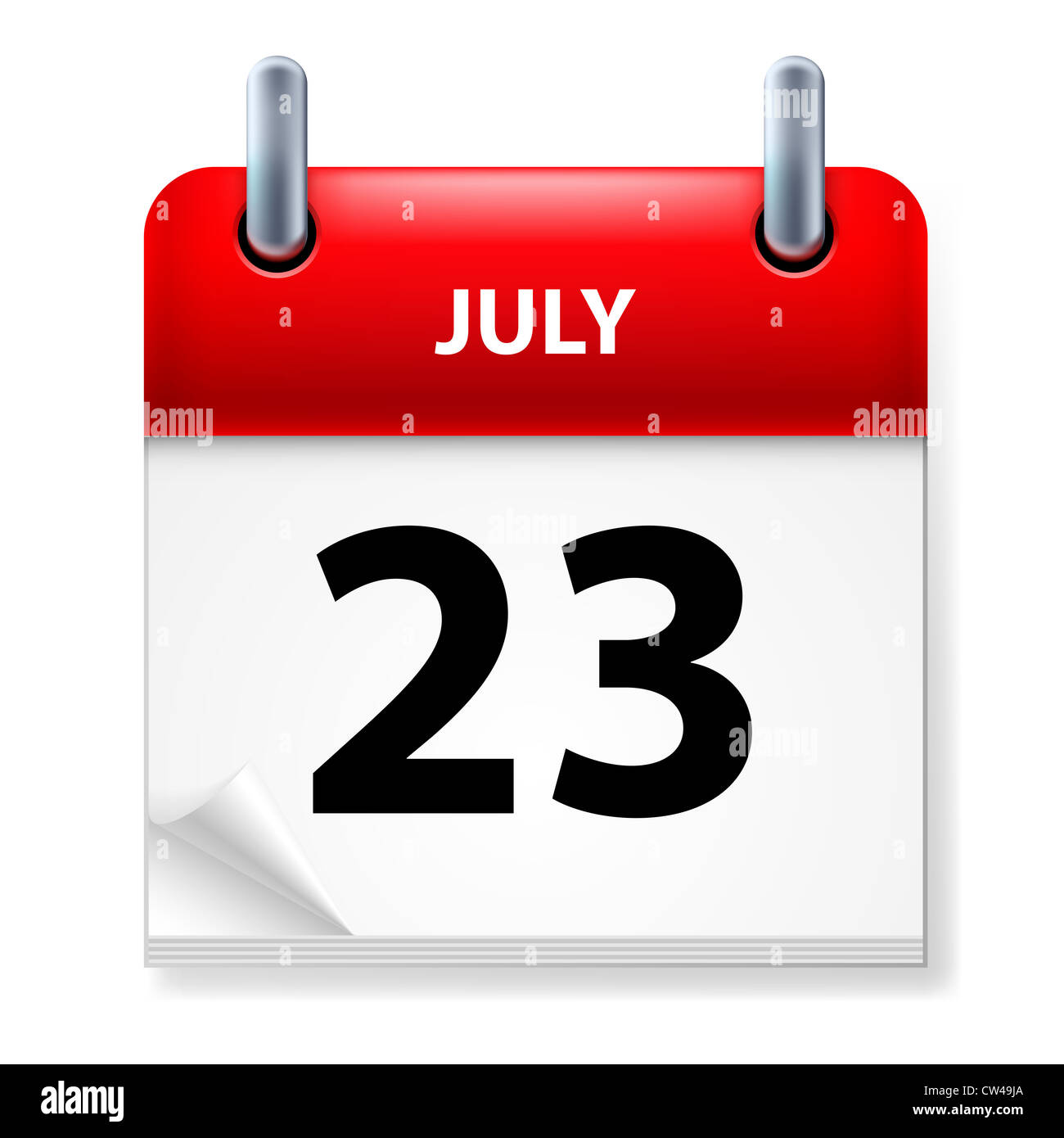 Twenty-third July in Calendar icon on white background Stock Photo - Alamy