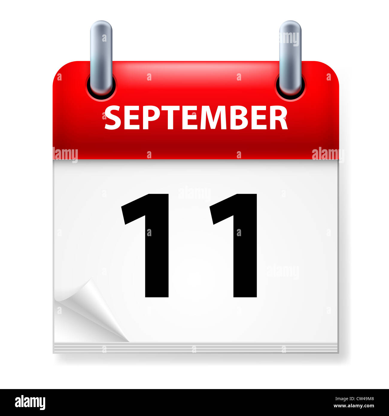 Eleventh September in Calendar icon on white background Stock Photo - Alamy
