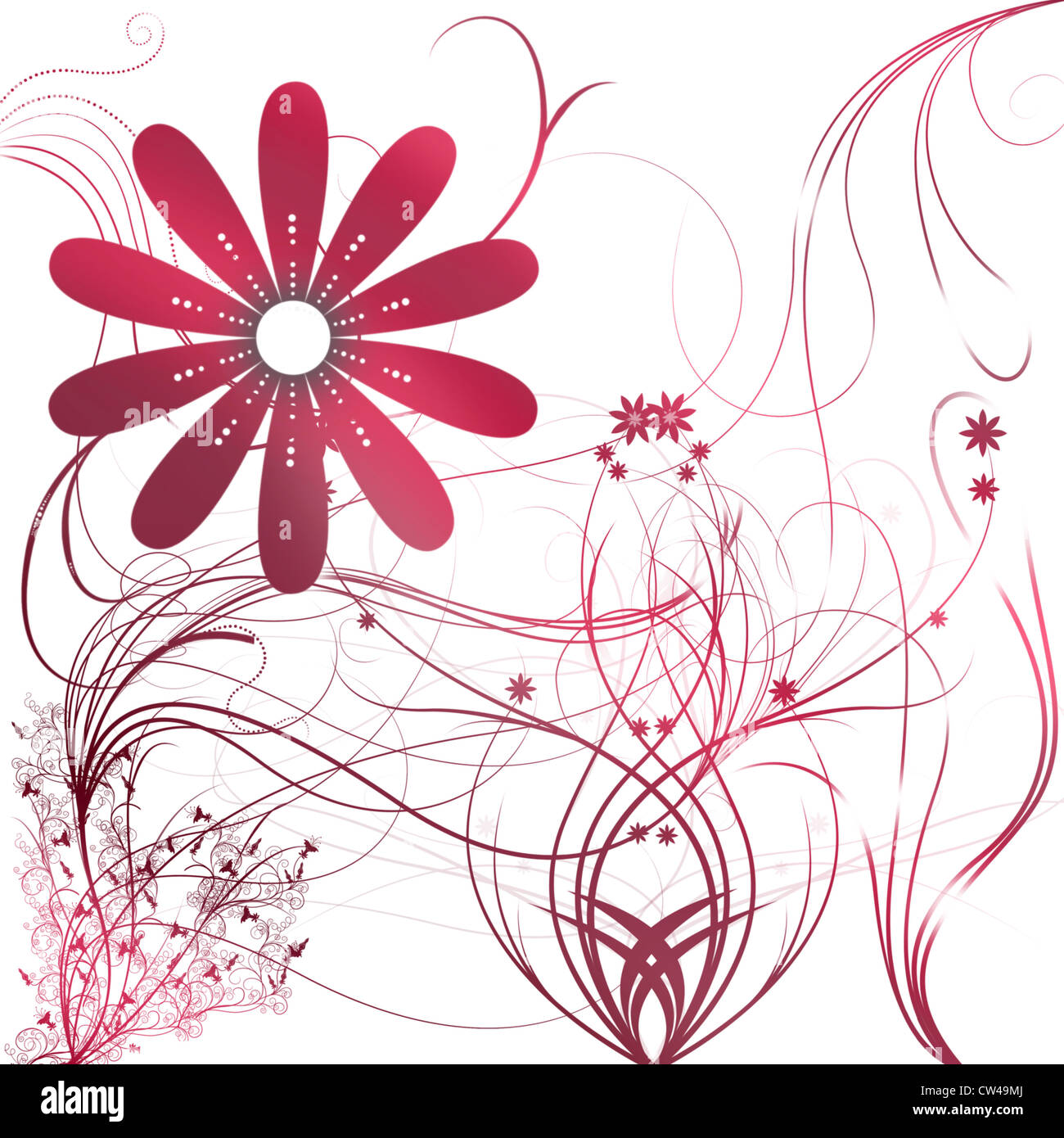 Beautiful illustrated flower background design with gradient Stock ...