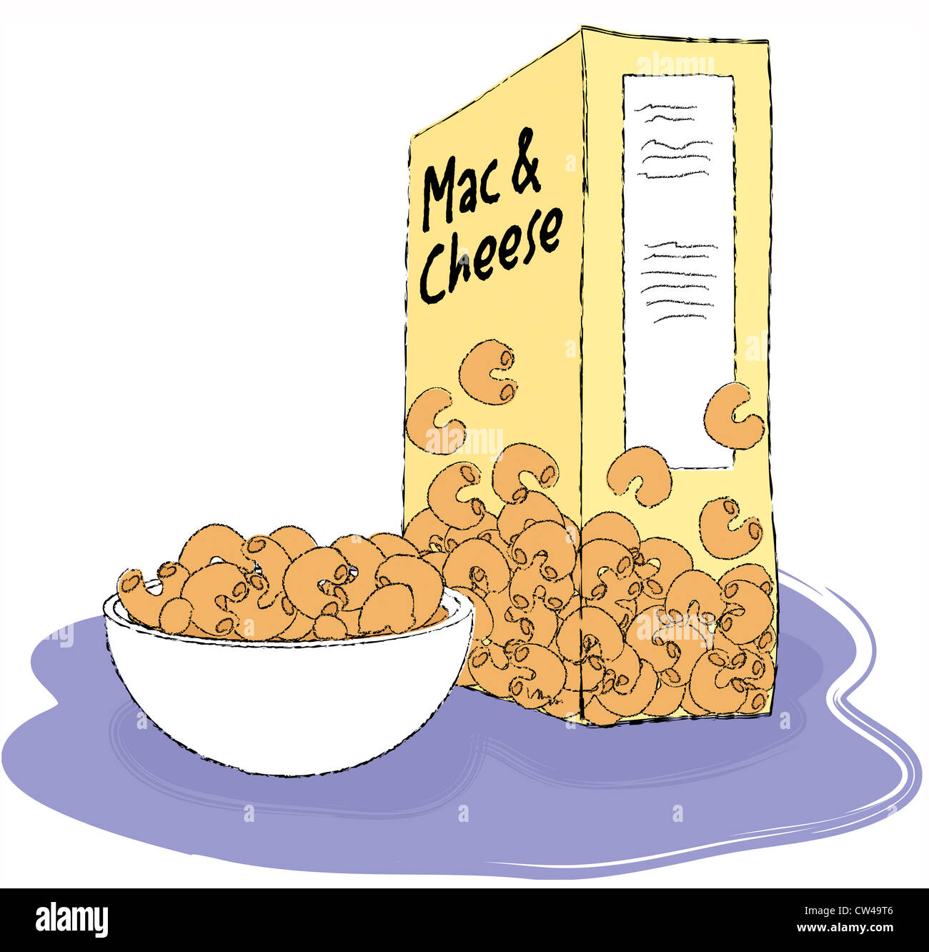 Mac & Cheese, illustration Stock Photo - Alamy