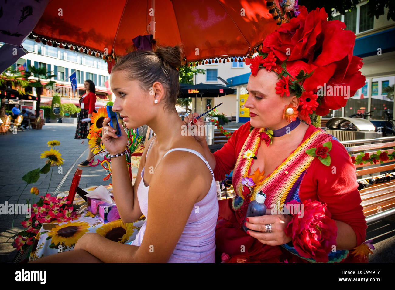 Liechtenstein, Vaduz, itinerant artist-decorator Stock Photo - Alamy