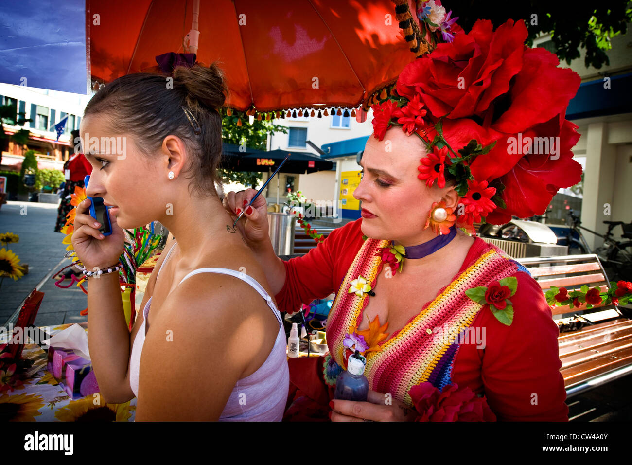 Liechtenstein, Vaduz, itinerant artist-decorator Stock Photo - Alamy