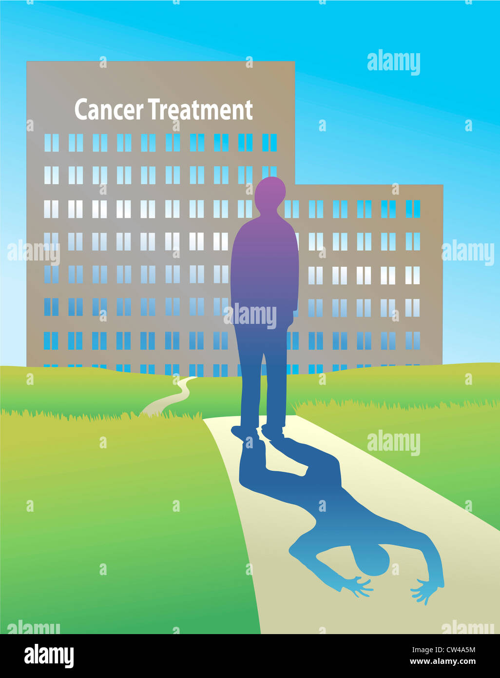 Cancer genetics, hospital building, illustration Stock Photo - Alamy