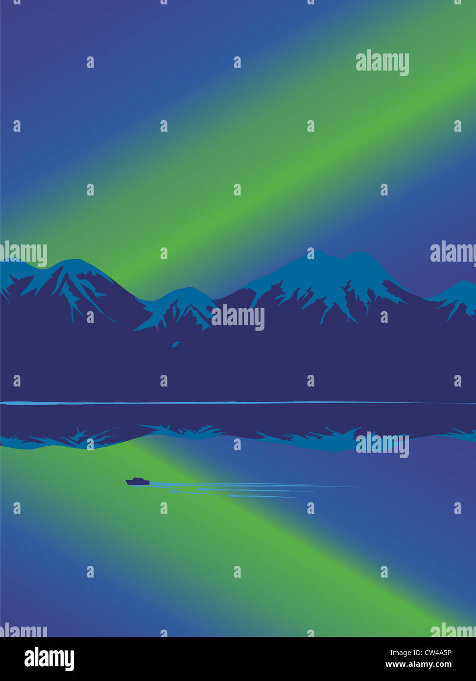 Northern Lights, illustration Stock Photo - Alamy