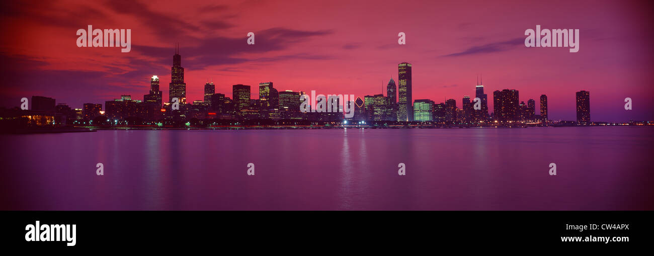 Red Chicago sunset Stock Photo - Alamy