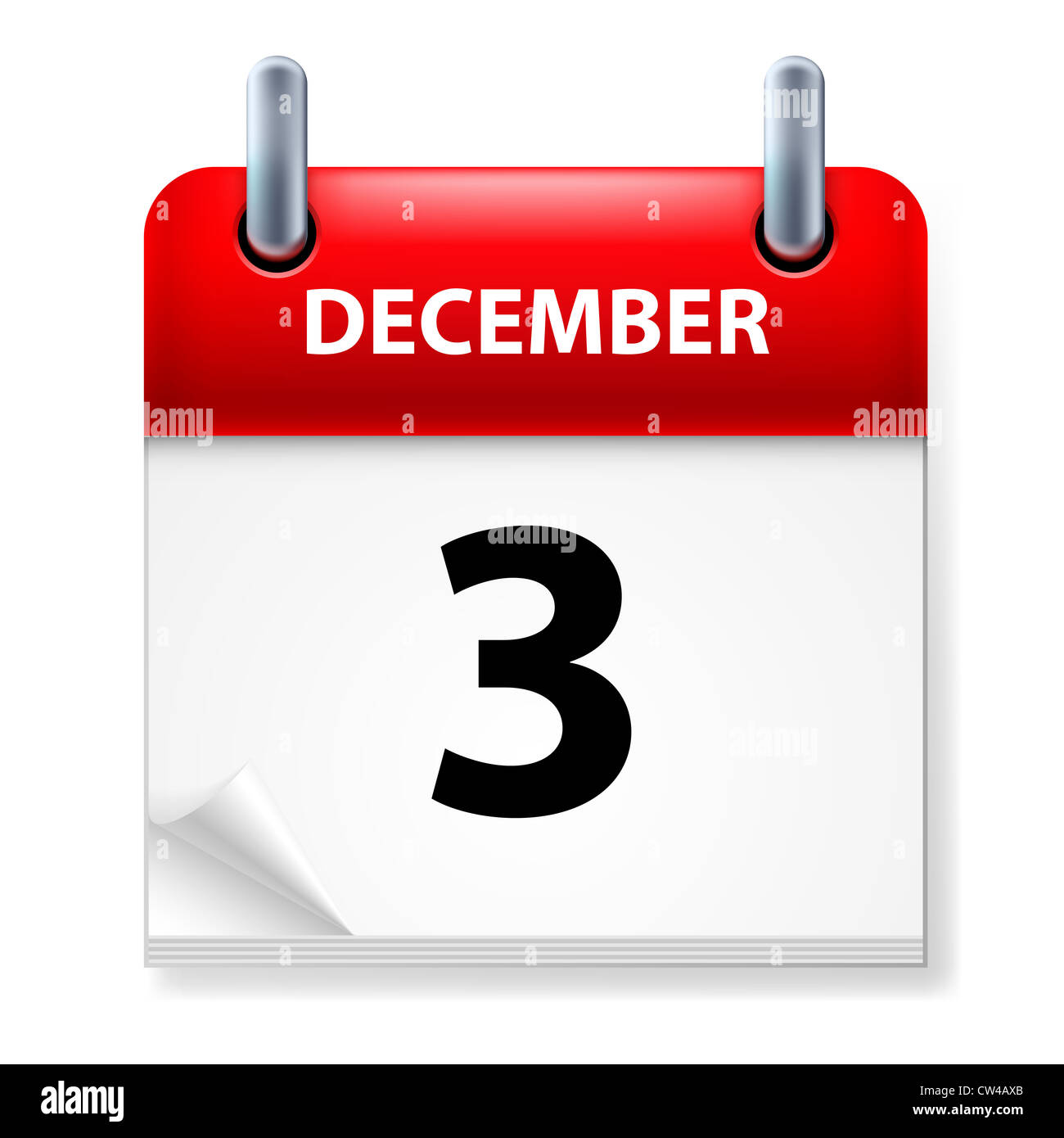 Third in December Calendar icon on white background Stock Photo - Alamy