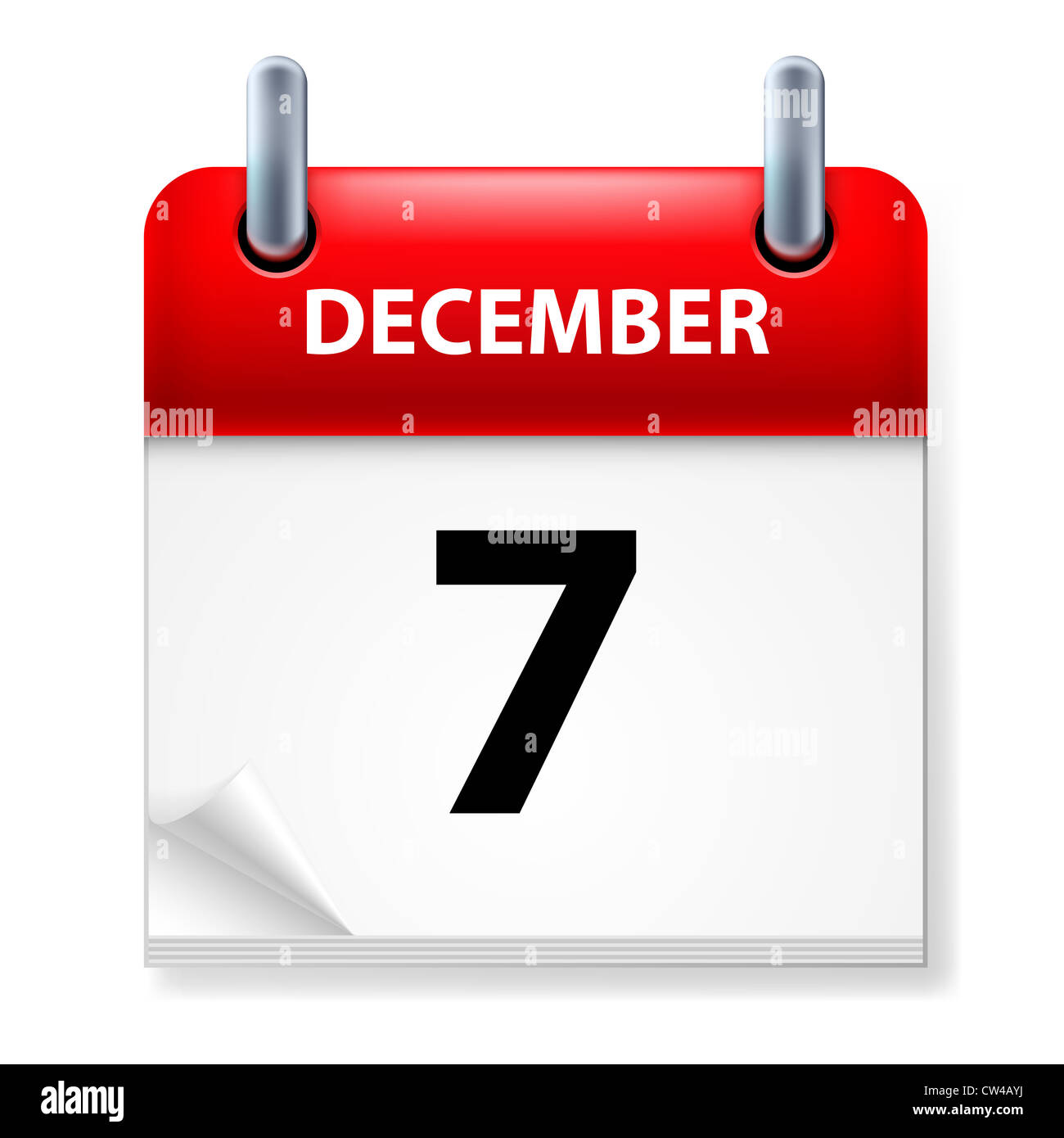 Seventh in December Calendar icon on white background Stock Photo - Alamy