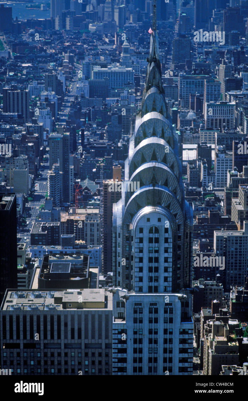Aerial view of Chrysler Building from Empire State Building Stock Photo ...