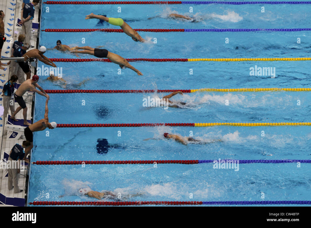 SWIMMING ACTION FROM THE AQUATICS CENTRE AT THE LONDON 2012 OLYMPIC ...