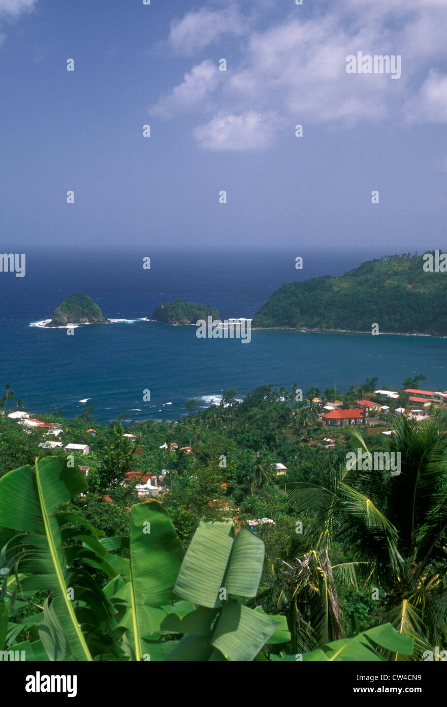 coastline, village of Castle Bruce, Castle Bruce, Dominica, West Indies ...