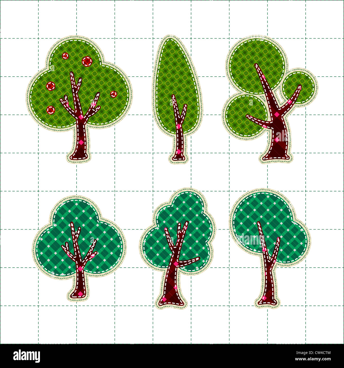 Tree leaf embroidery hi-res stock photography and images - Alamy