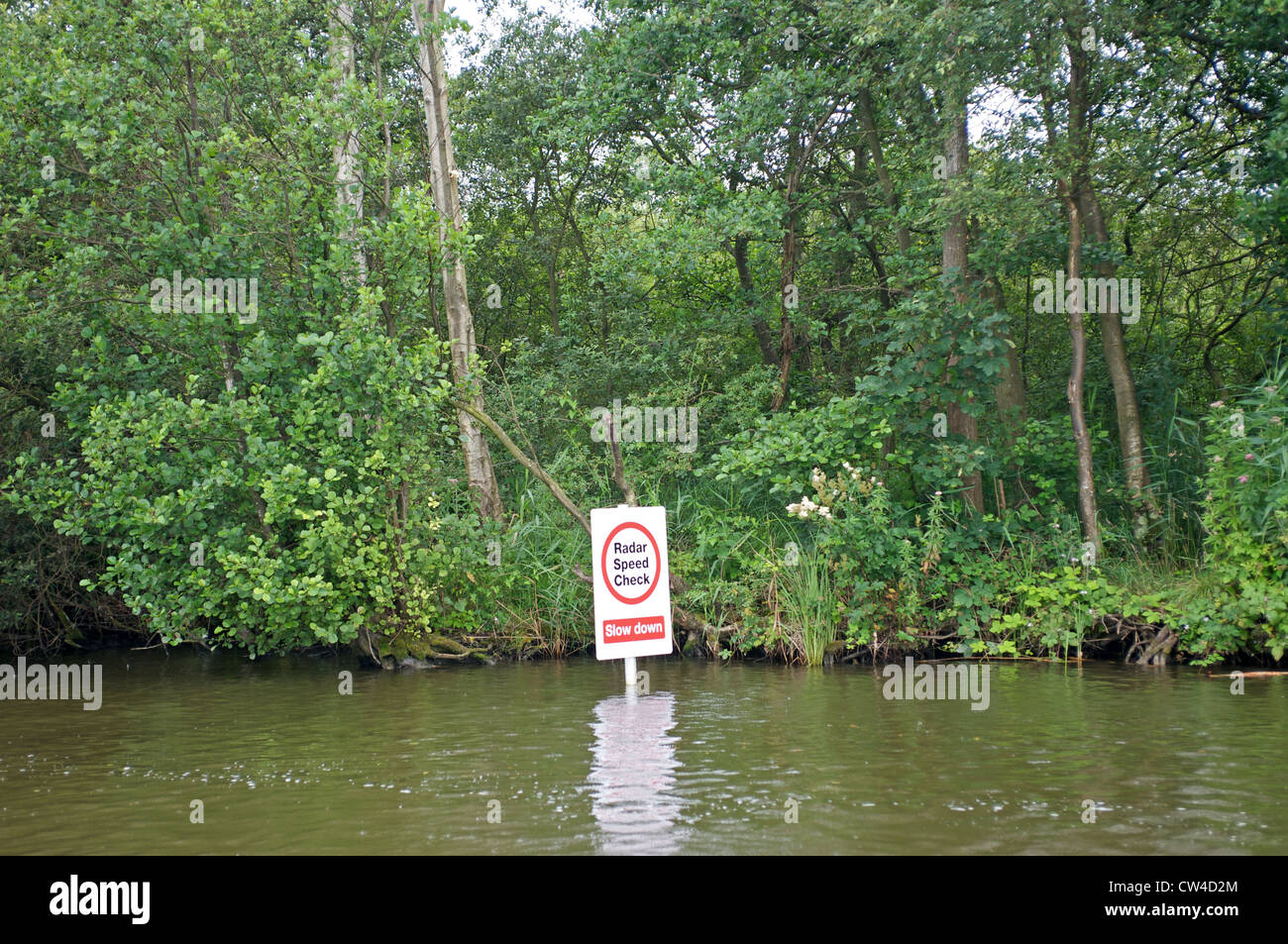 Radar speed cheek sign Norfolk Broads UK Stock Photo - Alamy