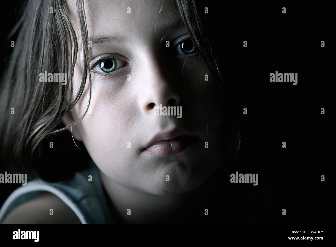 Low Key Shot of Sad Child Stock Photo - Alamy