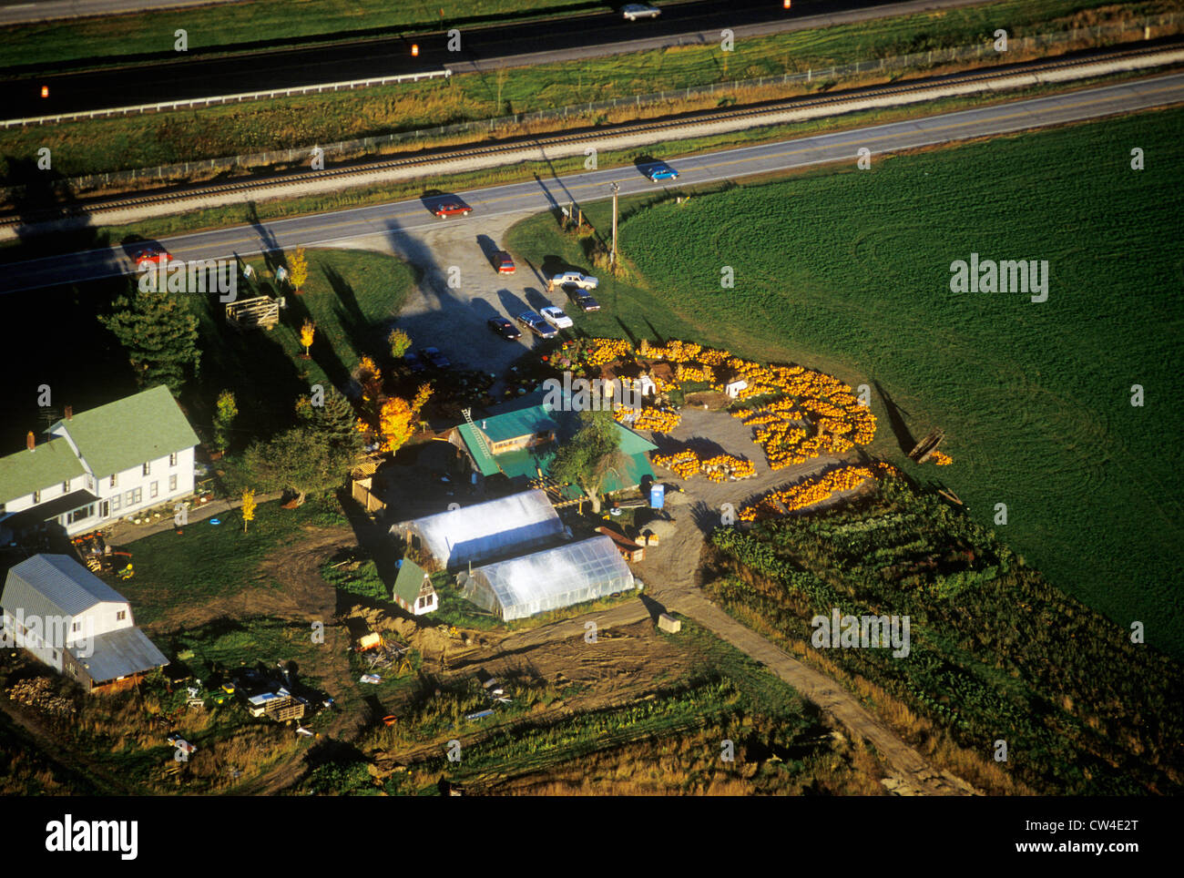 Pumpkin patch aerial hi-res stock photography and images - Alamy