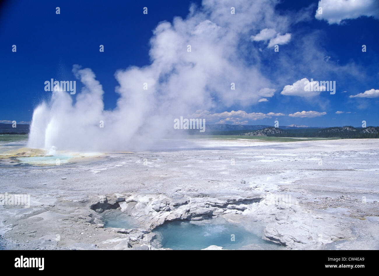 Natural Stone and Geysers, Yellowstone National Park, Wyoming Stock ...