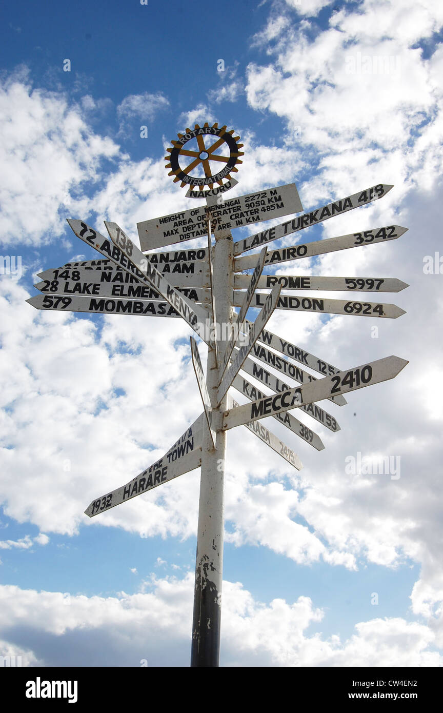 Signpost, Menengai Crater, Nakuru, Kenya Stock Photo - Alamy