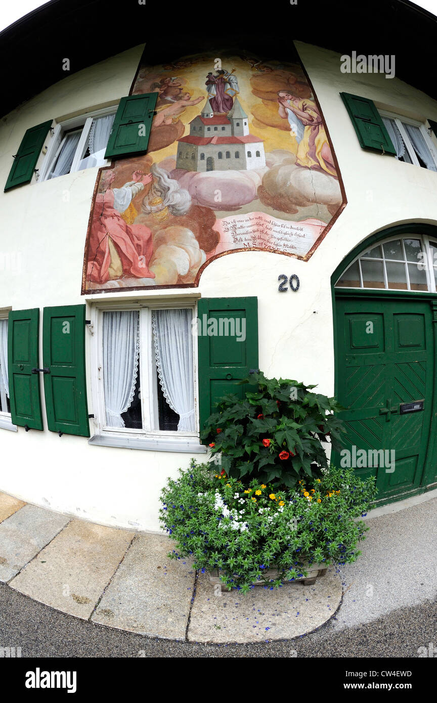 Typical German Style of building, shuttered windows and painted walls ...