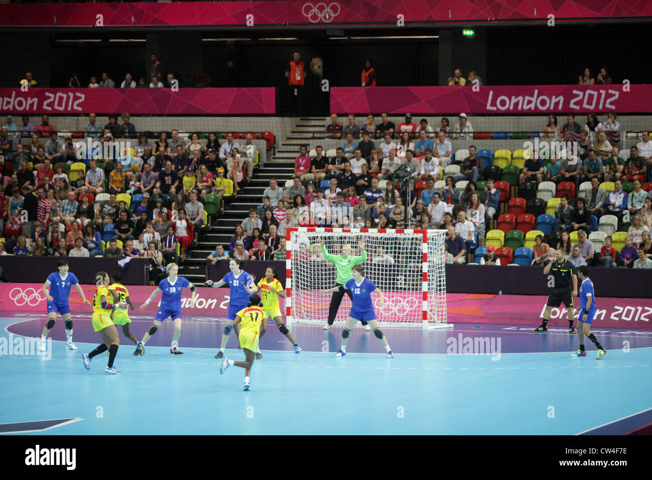 HANDBALL AT THE COPPER BOX ARENA DURING THE LONDON 2012 OLYMPIC GAMES ...
