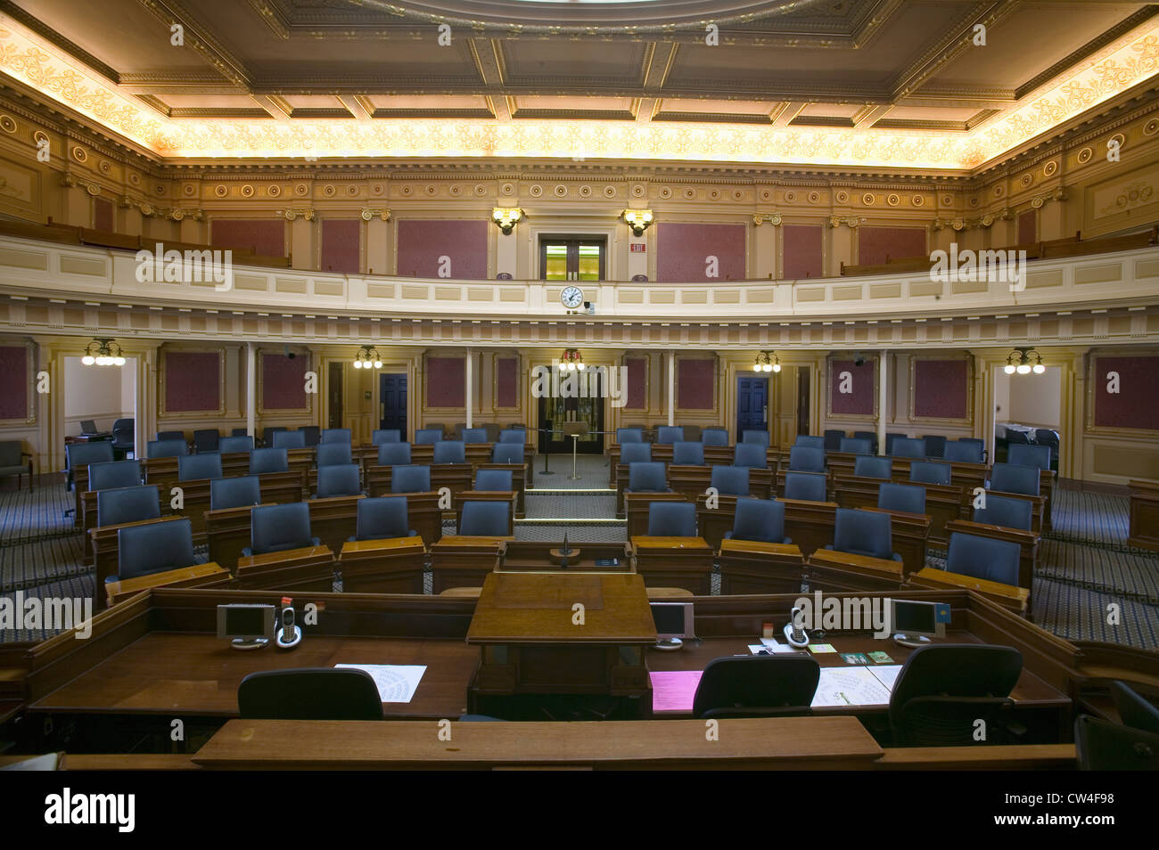 Empty seats of House of Representatives Chamber, restored Virginia ...