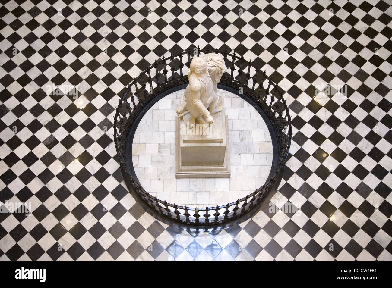 View looking down life-size statue George Washington by Jean-Antoine ...