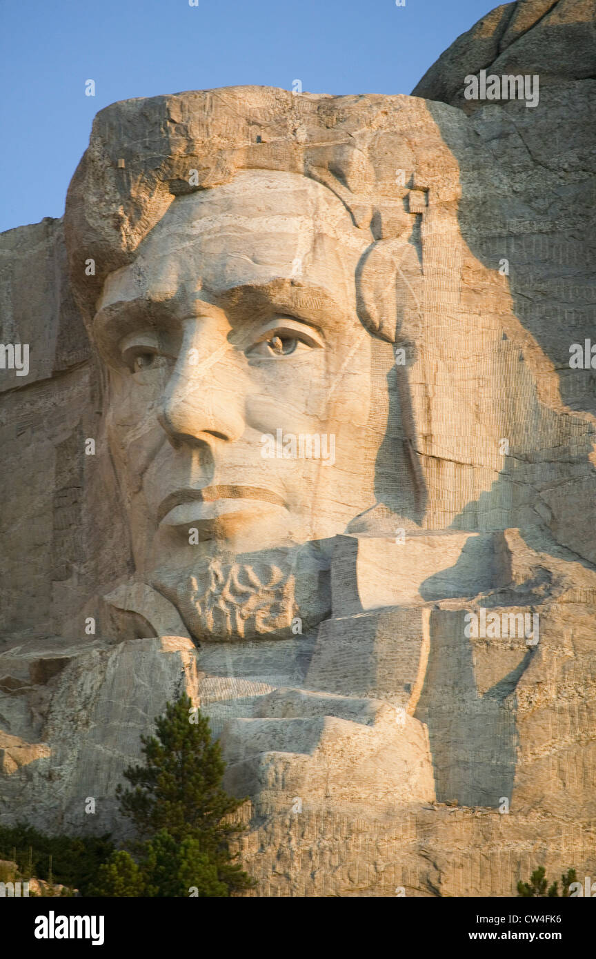 Close-up of President Abraham Lincoln at Mount Rushmore National ...