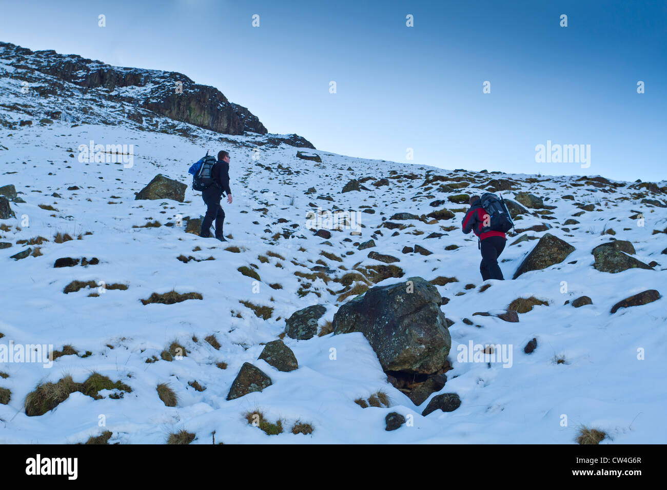 Two Hikers Climbing Pike Of Blisco Stock Photo - Alamy